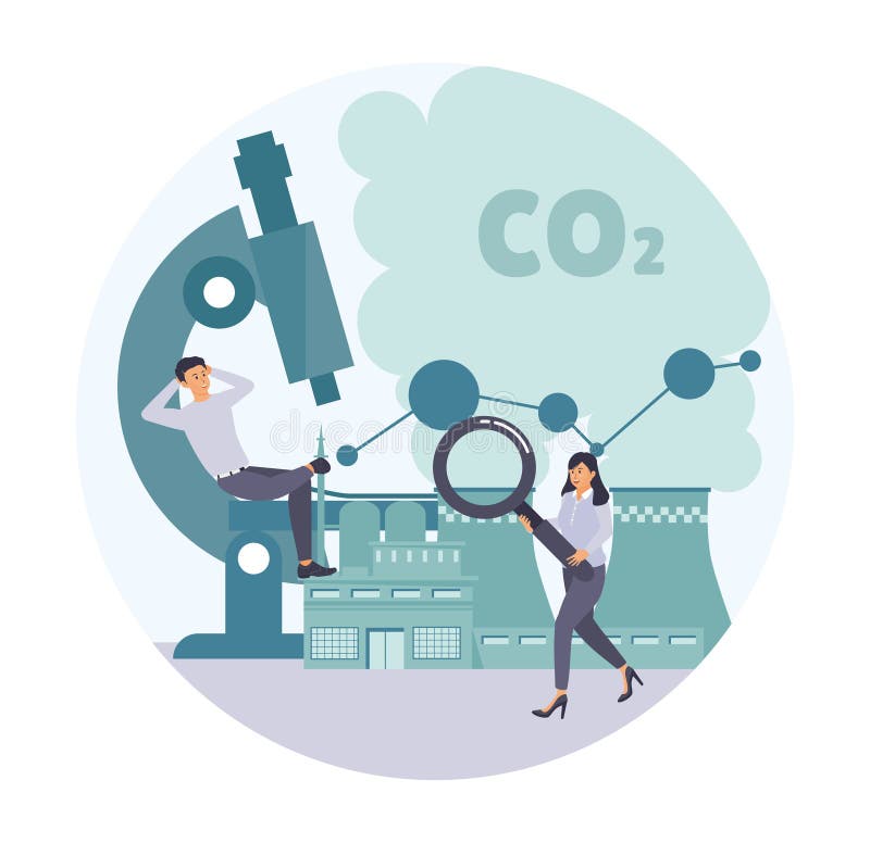 Analyzing Co2 and Carbon Emissions. Stock Vector - Illustration of ...