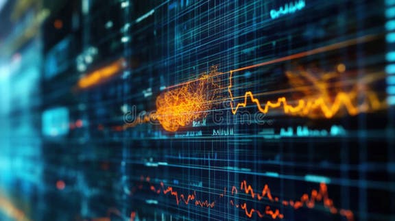 Analyzing Complex Data with Digital Graphs and Charts Stock Image ...