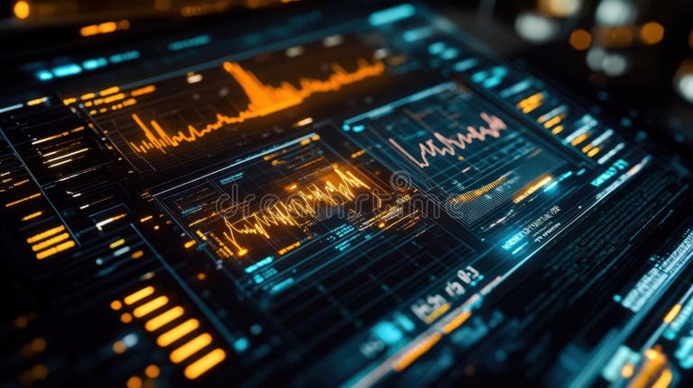 Analyzing Complex Data on a Futuristic Digital Interface Stock Image ...