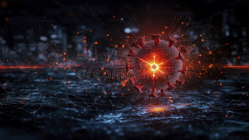 Analyzing Covid Impact through a Glowing Digital Graph in a Futuristic ...