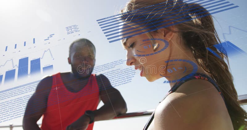 Analyzing Data, African American Man and Woman Interacting with Digital ...