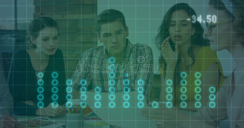 Analyzing Data Animation Over Group of People Discussing in Office ...