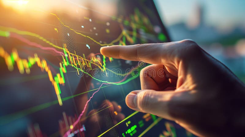 Analyzing Data, Close-up Hand of Young Businessman Pointing on the Data ...
