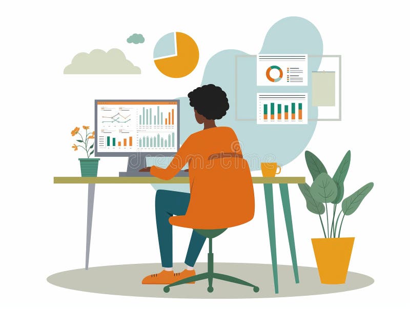 Analyzing Data at a Desk stock photo. Image of information - 320015084