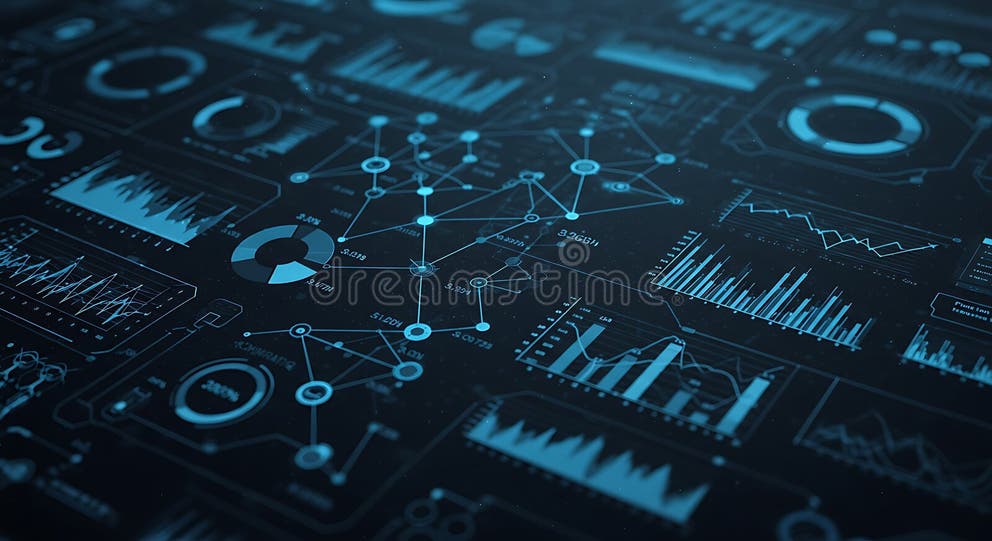 Analyzing Data with Digital Interface and Charts Display Stock ...