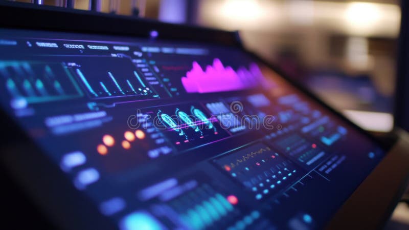 Analyzing Data on Interactive Digital Screen Stock Photo - Image of interface, graphs: 360007394