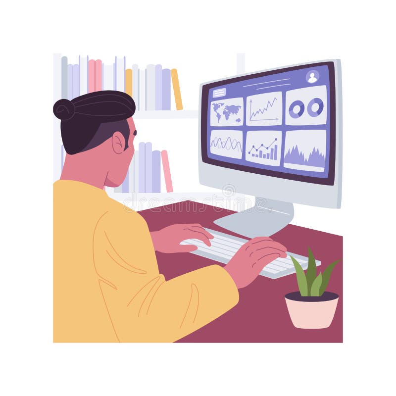 Analyzing Data Isolated Cartoon Vector Illustrations. Stock Vector ...