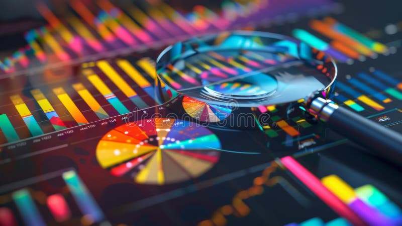 Analyzing Data with Magnifying Glass.AI Generated Image Stock Image ...