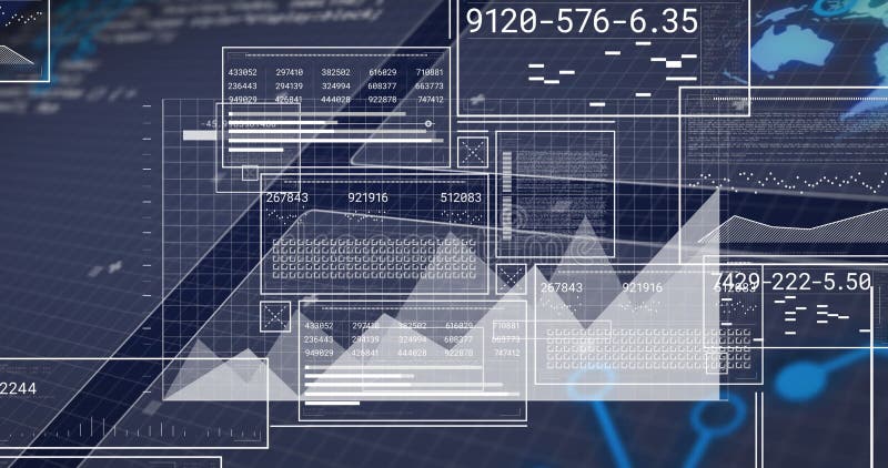 Analyzing Digital Data with Graphs and Numbers on Blue Grid Background ... Analyzing Digital Data with Graphs and Numbers on Blue Grid Background ...