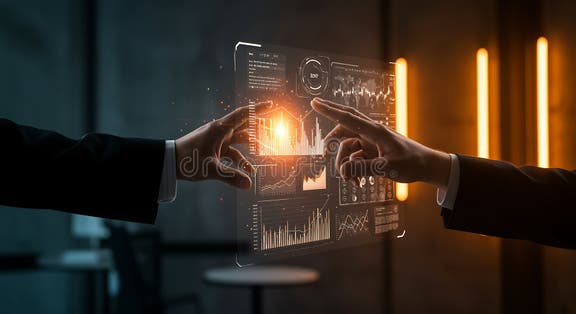 Analyzing Digital Data with Interactive Touchscreen Interface for Business Growth Stock ...