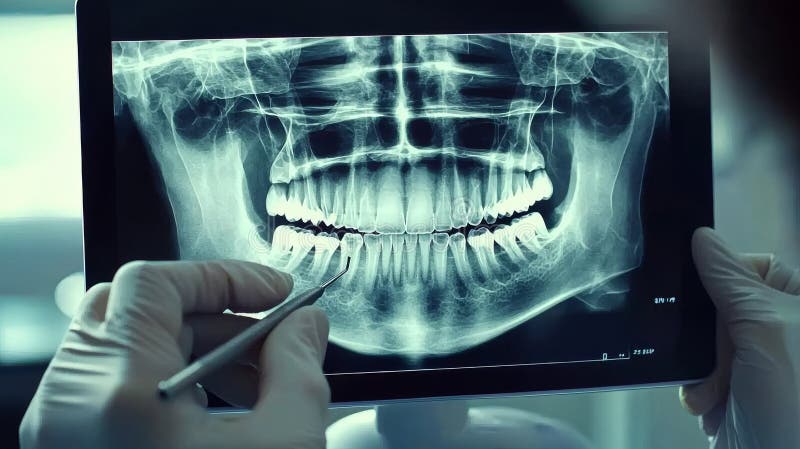 Analyzing Digital X-rays from a Scanner Machine by a Dentist Stock ...