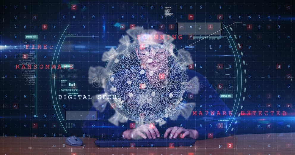 Analyzing Digital Threats, Cybersecurity Expert on Computer with Virus ...
