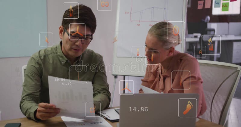 Analyzing Documents with Animation Overlays, Business Professionals ...