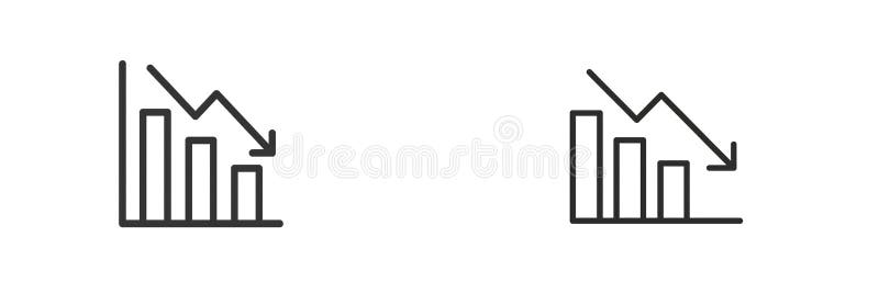 Analyzing Downward Trends in Sales Data through Bar Charts and Line Graphs Stock Illustration ...