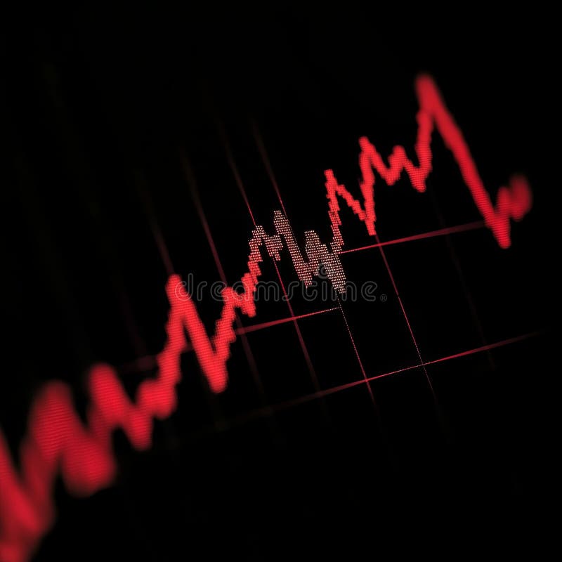Analyzing Dynamic Stock Market Trends with Red Graph Lines on Black ...