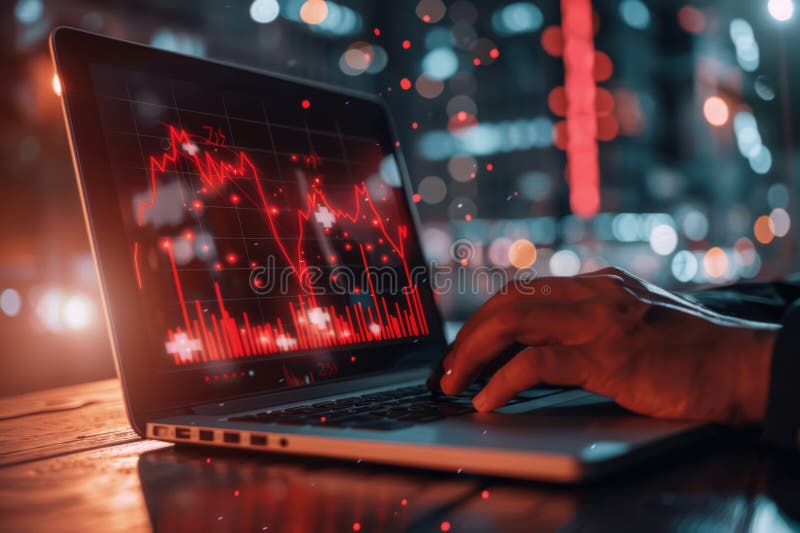 Analyzing Big Economic Growth, a Digital Perspective Stock Illustration ...