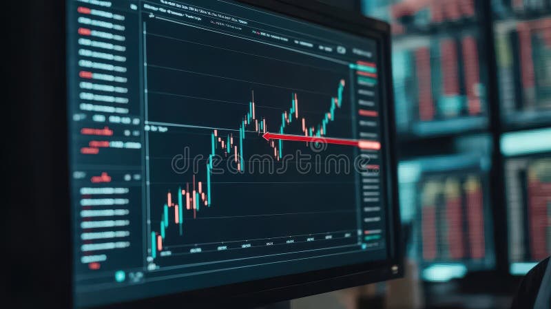 Analyzing Financial Charts Stock Market Trends and Data Visualization on Computer Screen for ...