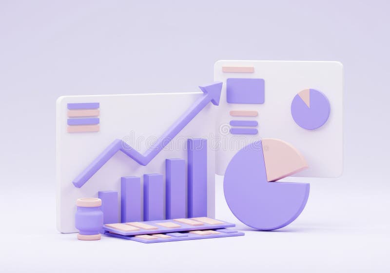 Analyzing Financial Data Charts and Graphs in Lilac and Beige Stock ...