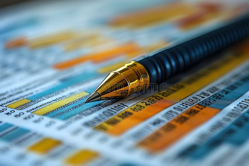 Financial Analysis Pen stock illustration. Illustration of analysis ...