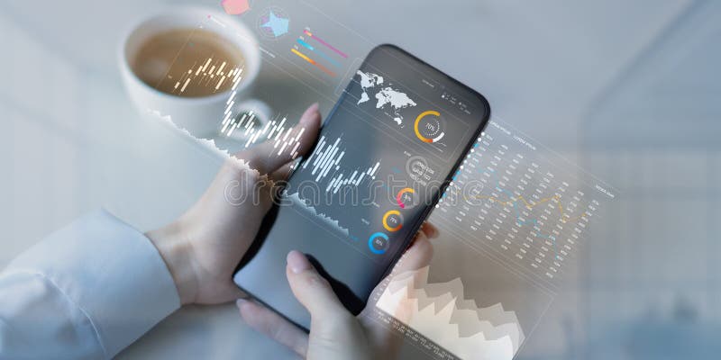 Analyzing Financial Data Trends with Interactive Digital Visualization Tools Stock Photo - Image ...