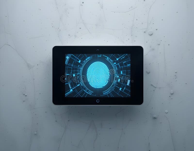 Analyzing Fingerprint on Device Screen for Identification Stock ...