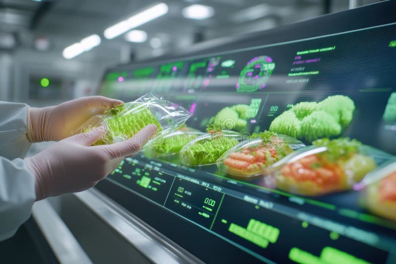 Analyzing Food Packaging with Advanced Technology in Lab Setting Stock ...