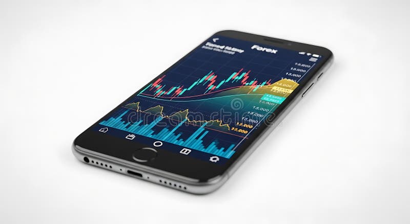 Analyzing Forex Stock Market Data on Mobile Phone Screen Stock ...