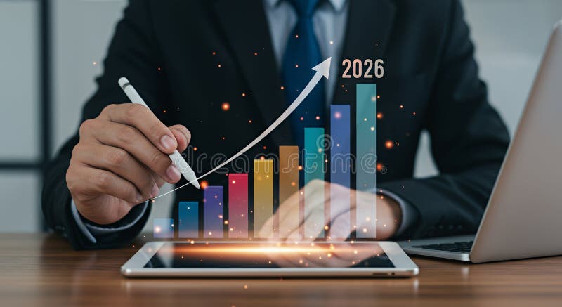 Analyzing Future Growth Chart on Tablet for Success in 2026 Stock ...