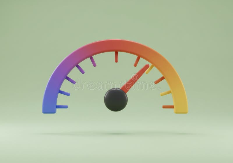 Analyzing Gauge Progress with Colorful Indicator on Light Green ...