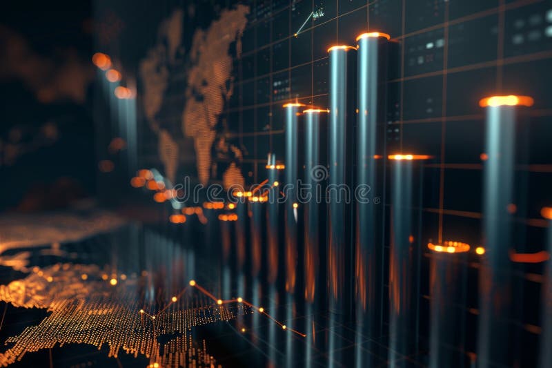Analyzing Global Financial Markets with a World Map and Bar Graphs To ...