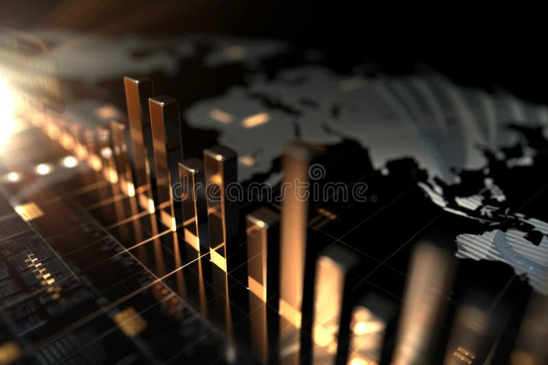 Analyzing Global Financial Markets with a World Map and Bar Graphs To ...