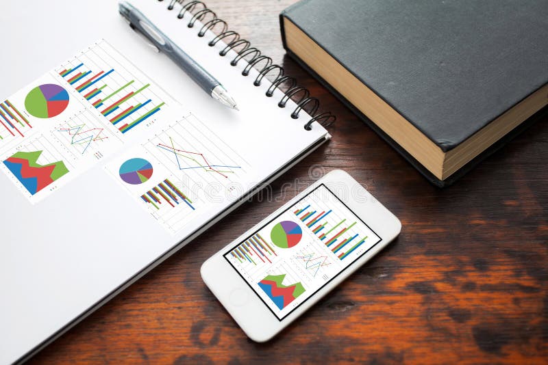Analyzing Graph on Smart Phone Stock Image - Image of data, planning ...