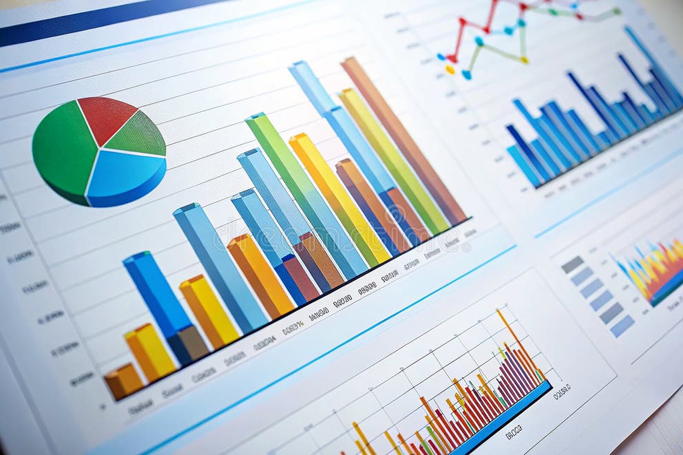 Analyzing Graphical Data on a White Background Stock Illustration ...