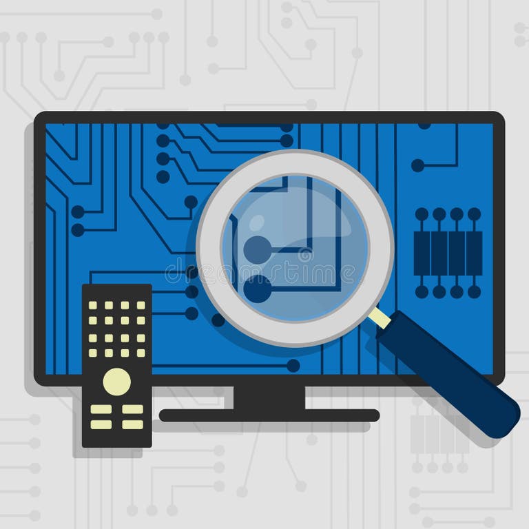 Analyzing the Hardware of the Smart TV Stock Vector - Illustration of ...