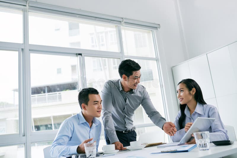 Analyzing Information on Digital Tablet Stock Image - Image of laptop ...