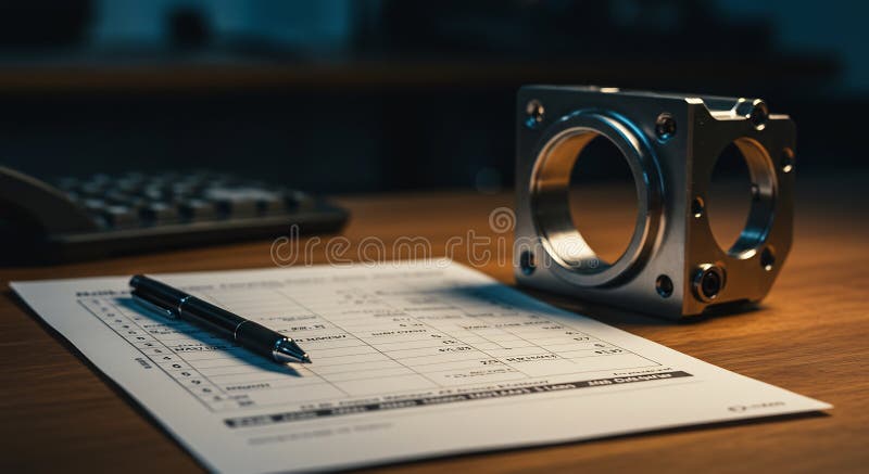 Analyzing Manufacturing Data Sheet with Metal Component and Pen Stock ...