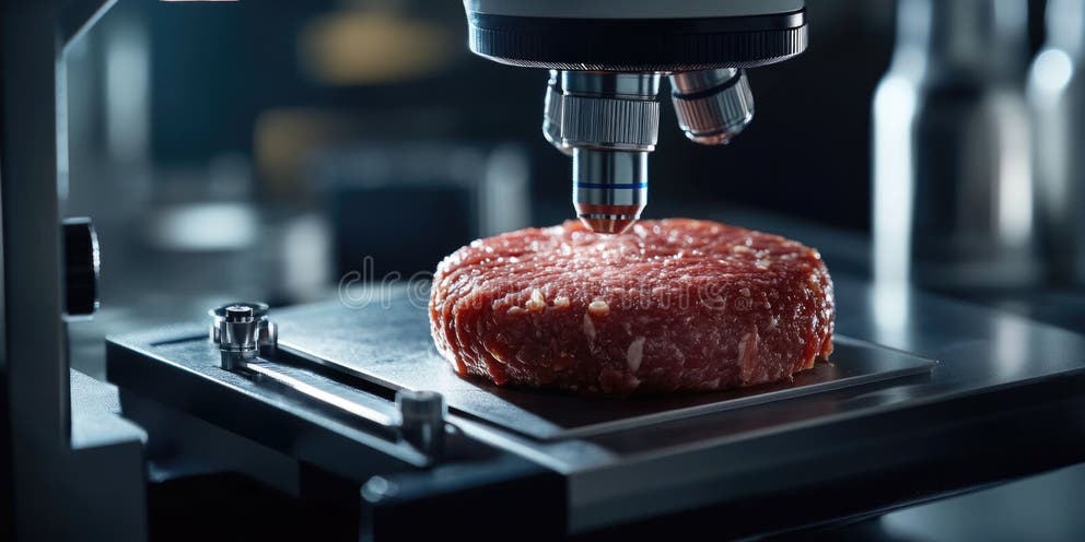 Analyzing Meat Under Microscope Stock Image - Image of meat, burger ...