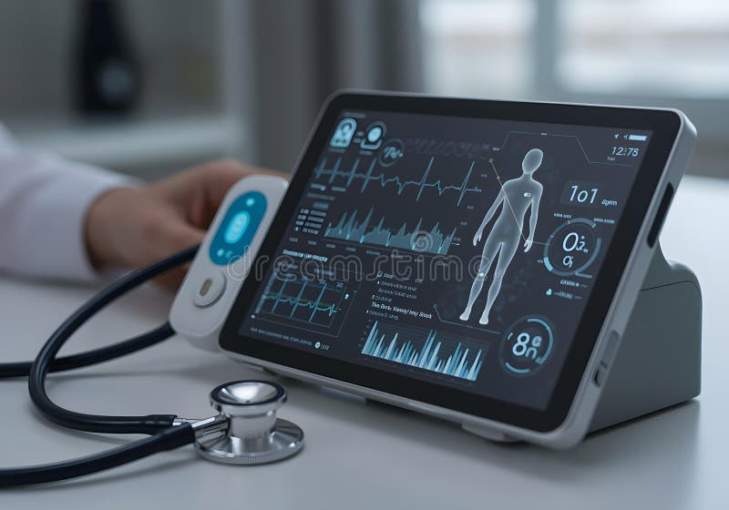 Analyzing Medical Data on Tablet Device with Stethoscope for Patient ...