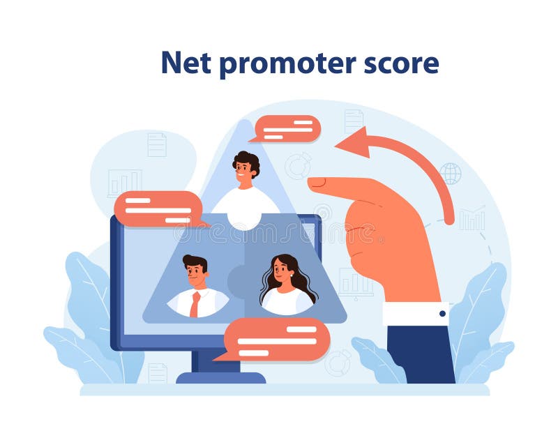 Analyzing Net Promoter Score Online Stock Vector - Illustration of ...