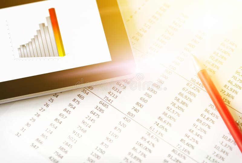 Analyzing Report with Tablet-pc Stock Photo - Image of flare ...