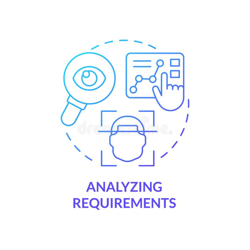 Analyzing Requirements Blue Gradient Concept Icon Stock Vector ...