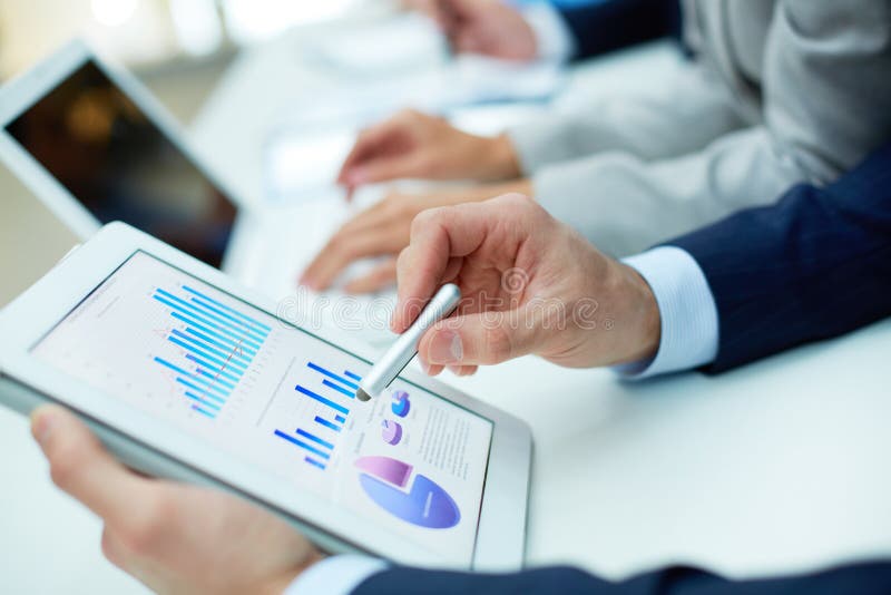 Analyzing results stock photo. Image of electronics, diagram - 32734538