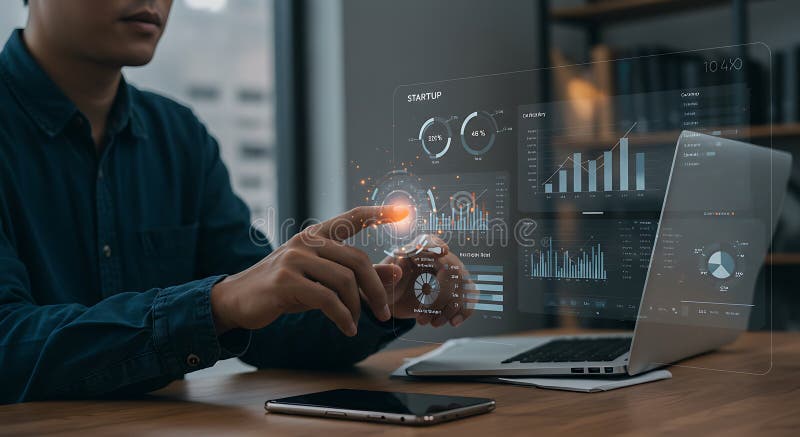 Analyzing Startup Data on Transparent Screen for Business Growth ...
