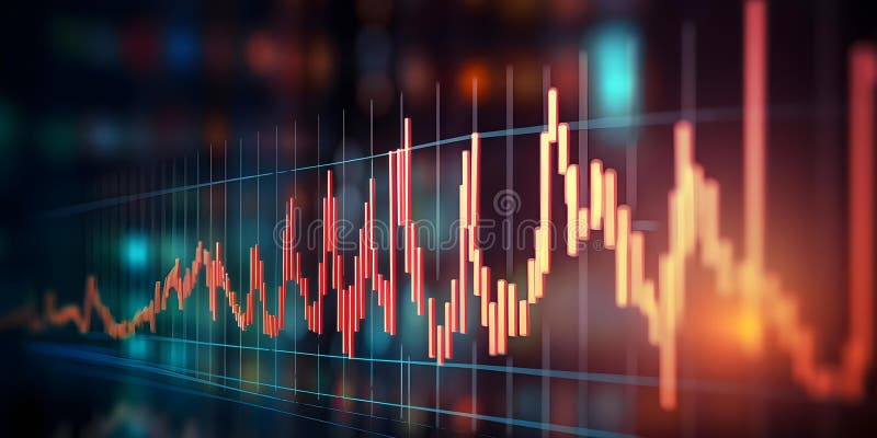 Analyzing Stock Market Trends with an Illuminated Chart Arrow. Concept ...