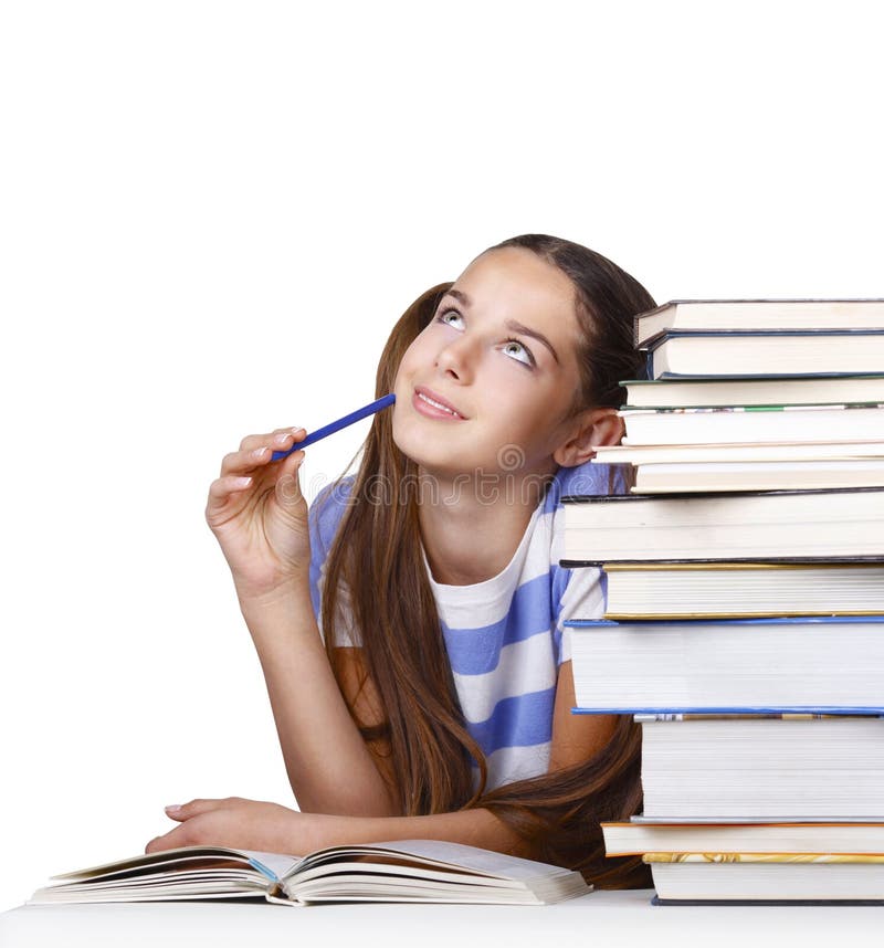 Analyzing student girl stock image. Image of choice, background - 27624981