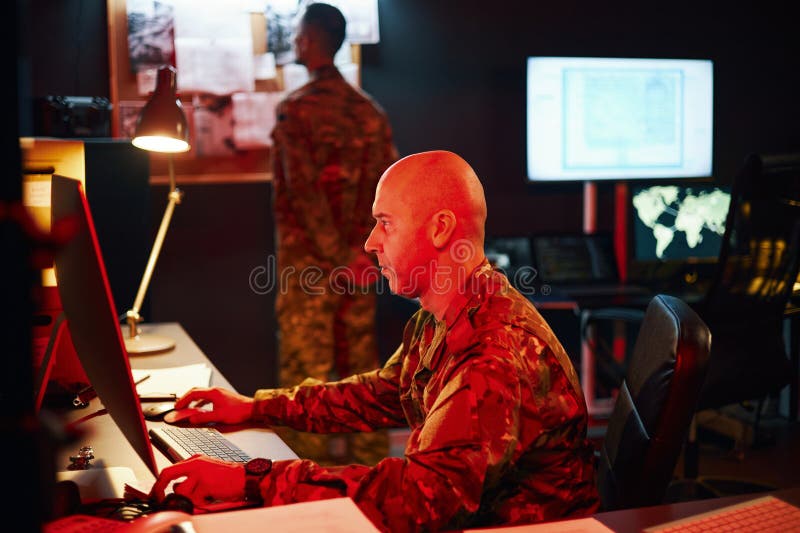 Analyzing Tactical Data Military Command Center Stock Photos - Free ...