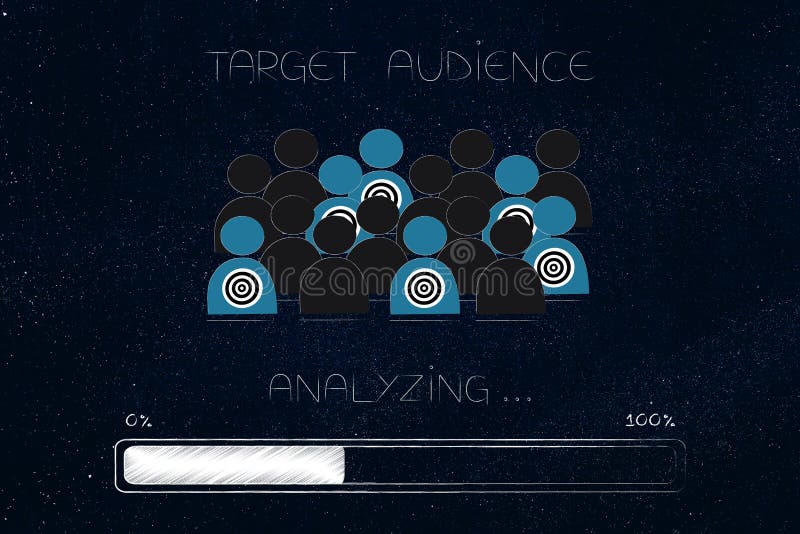 Analyzing Target Audience among a Crowd with Progress Bar Loading Below ...