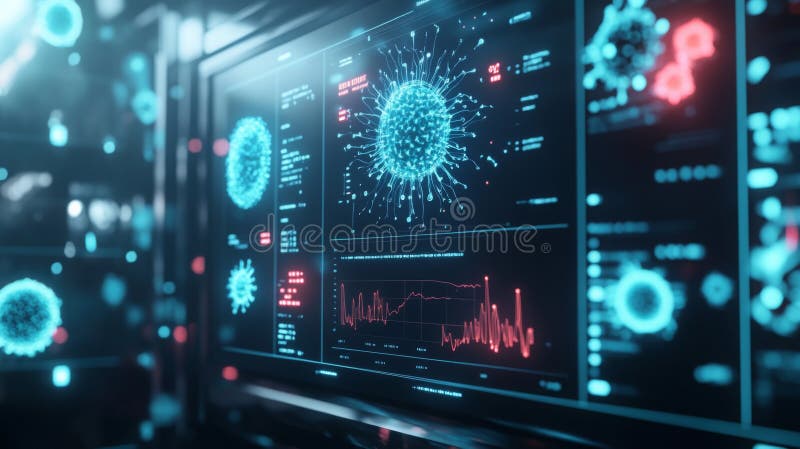 Analyzing Virus Data on Digital Screens in High-tech Laboratory during ...
