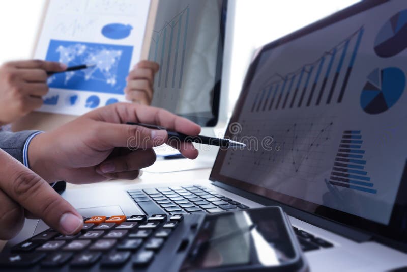Analyzing the Work Accounting on Laptop Investment Concept. Stock Image ...