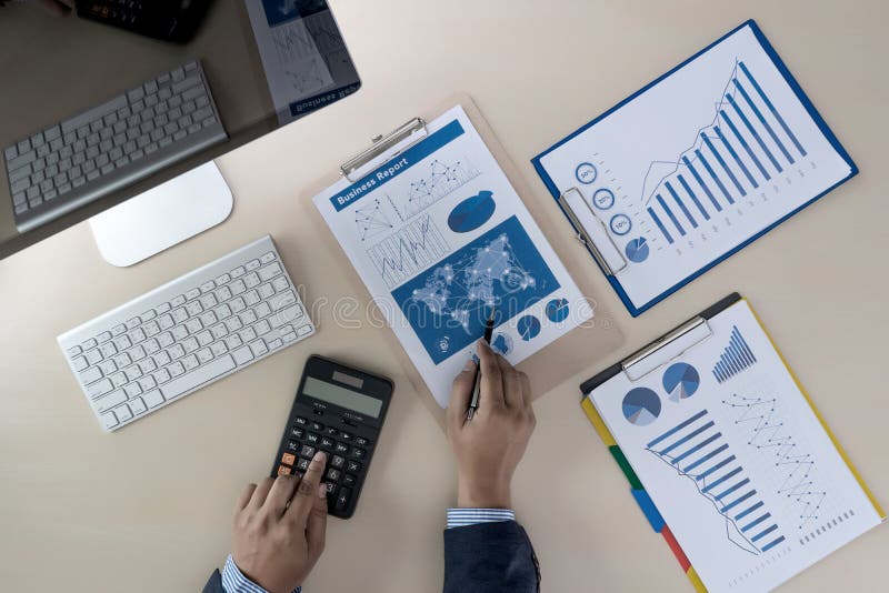 Analyzing the Work Accounting on Laptop Investment Concept. Stock Photo ...